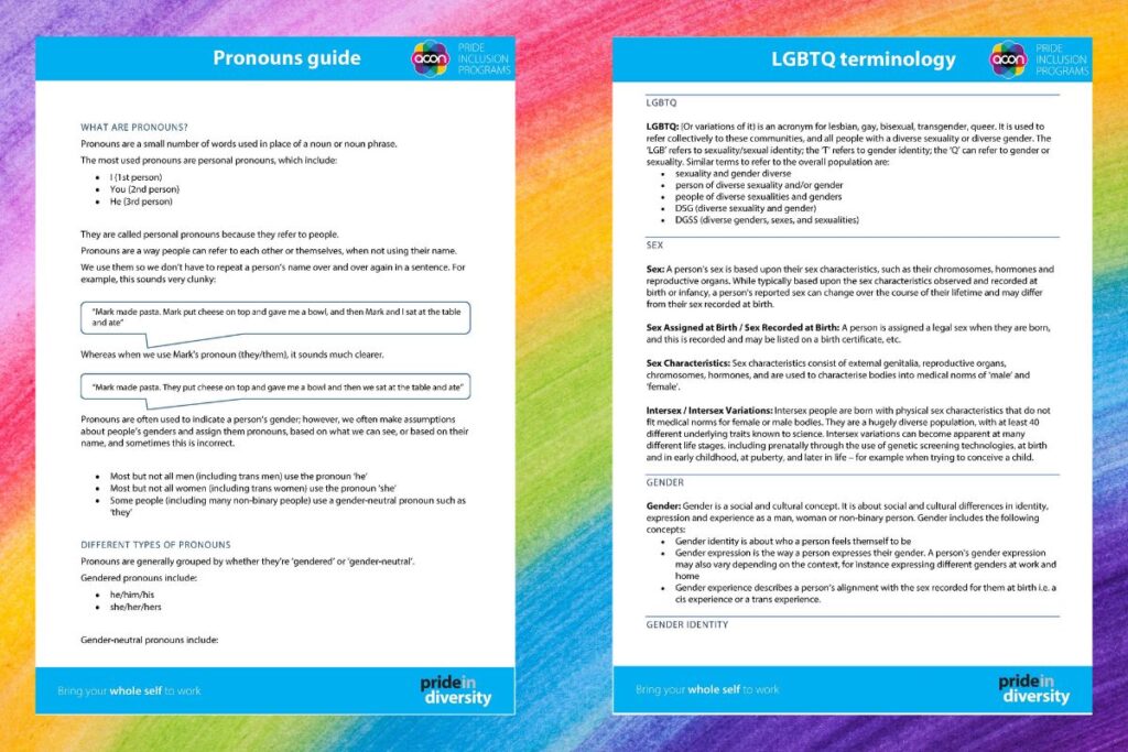 Pronouns and LGBTQ terminology guides to read and share. – Better U