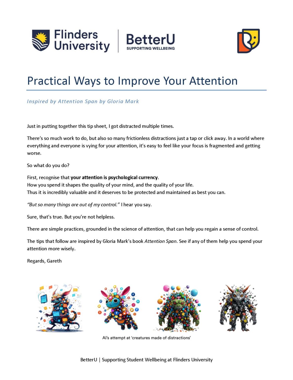 A tip sheet on improving your attention – Better U
